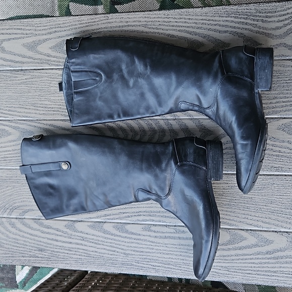 Sam Edelman | Shoes | Sam Edelman Penny Tall Black Leather Riding Boots ...
